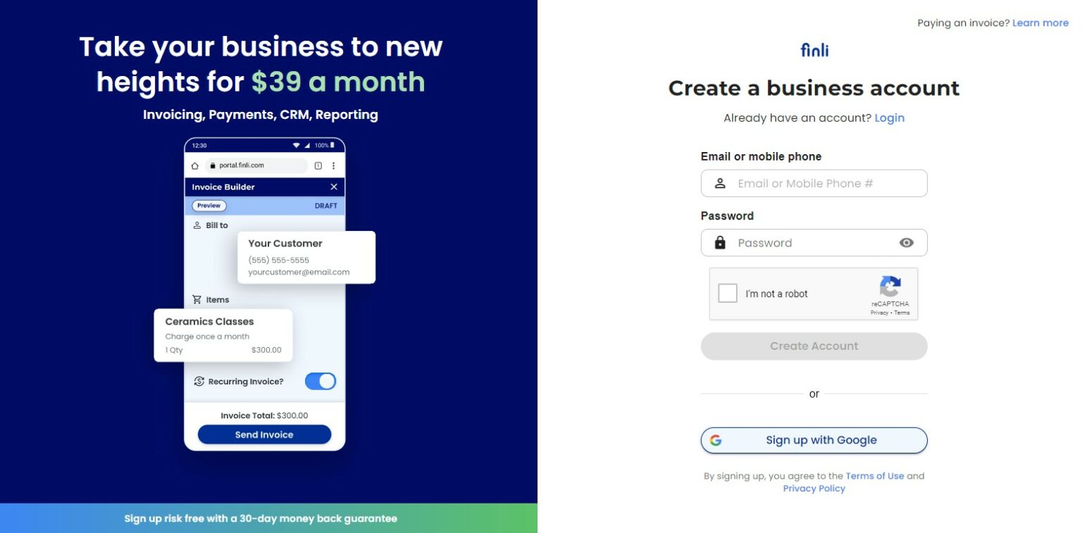How to Create an Invoice with Finli - Finli