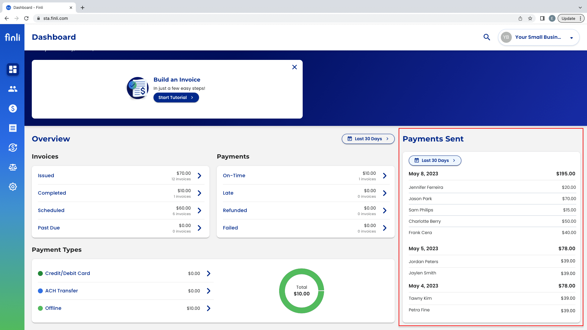 Improvements to the Invoice Payer Experience - Finli