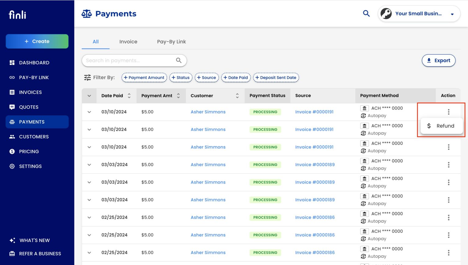 Invoicing + Digital Payments - Finli