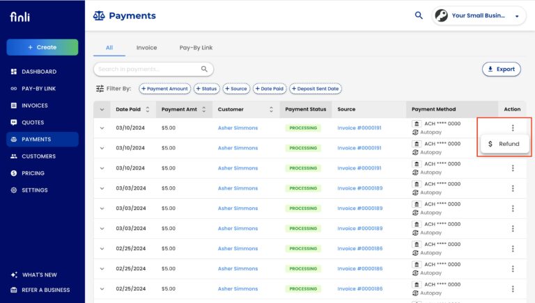 Invoicing + Digital Payments - Finli